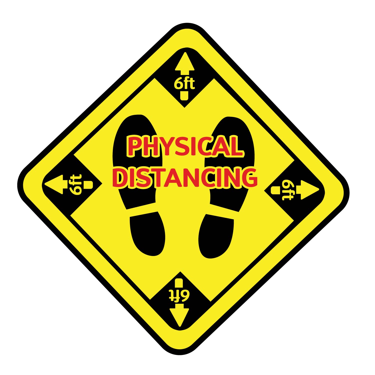 Social Distancing Floor Decals 18 Mixture Signs